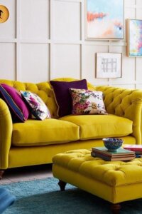 22 Bold & Beautiful Yellow Couch Living Room Ideas - The Great Hack Shack