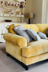 22 Bold & Beautiful Yellow Couch Living Room Ideas - The Great Hack Shack